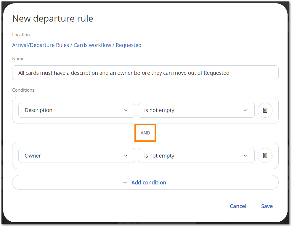 Arrival and Departure Rules – Businessmap Knowledge Base