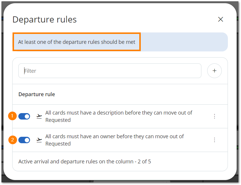 Arrival and Departure Rules – Businessmap Knowledge Base