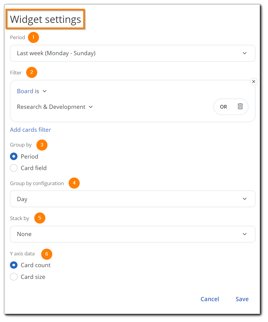 How to Add and Configure the Throughput Widget – Businessmap Knowledge Base