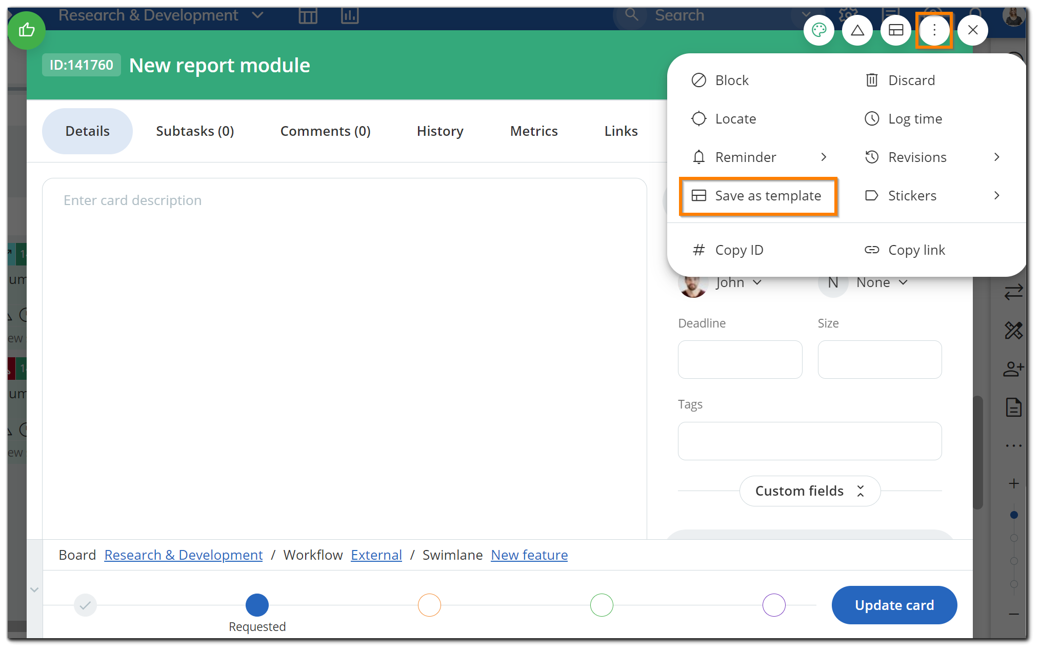 How to Create and Manage Kanban Card Templates in Businessmap ...