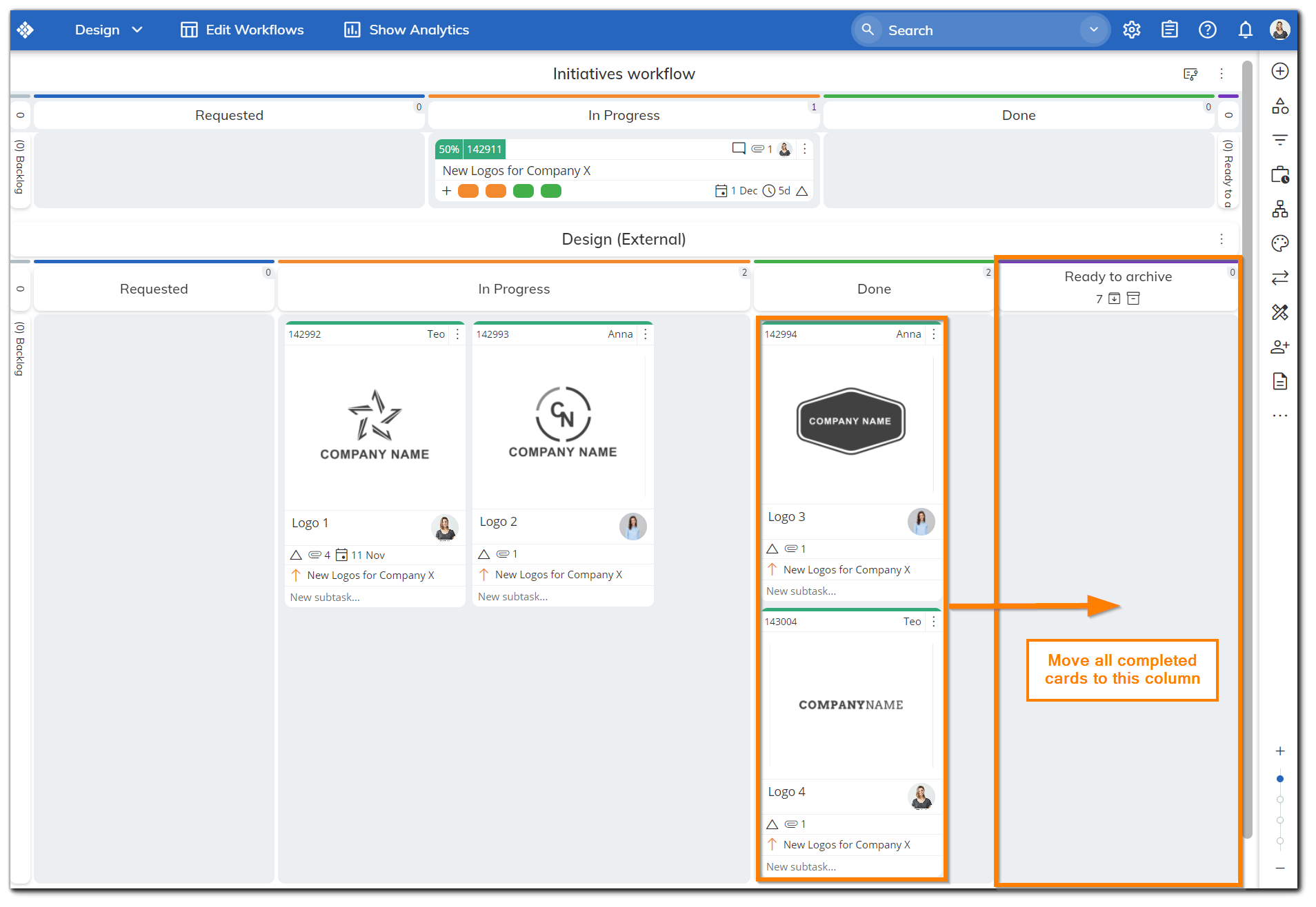 How to Archive and Unarchive Cards? – Businessmap Knowledge Base