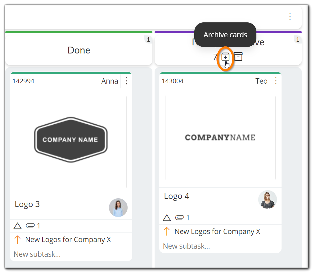 How to Archive and Unarchive Cards? – Businessmap Knowledge Base