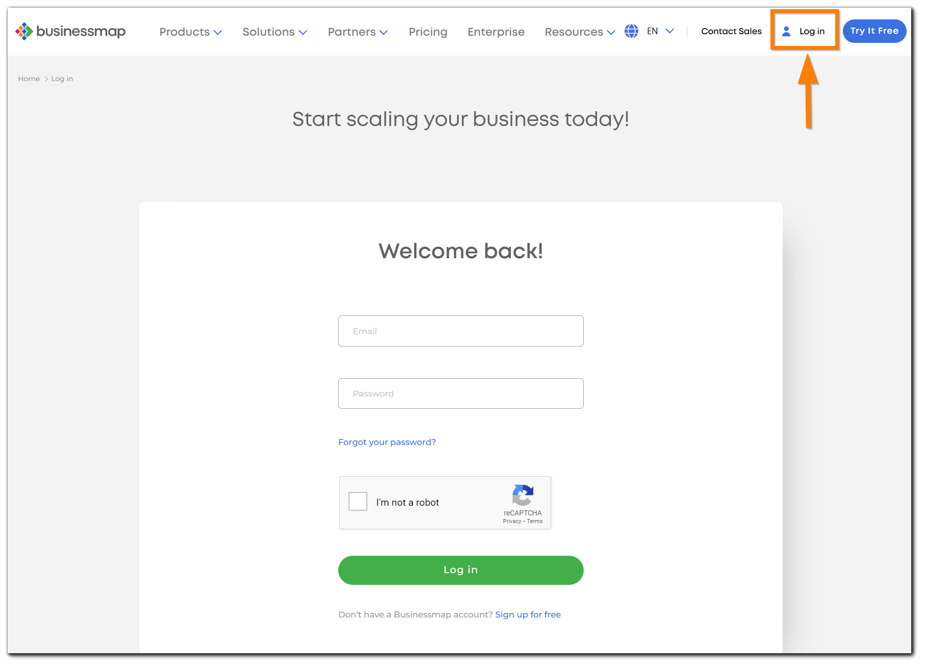 How to Log in to Businessmap? – Businessmap Knowledge Base