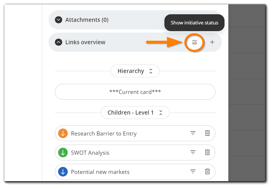 Hierarchy Visualization of Linked Cards – Businessmap Knowledge Base