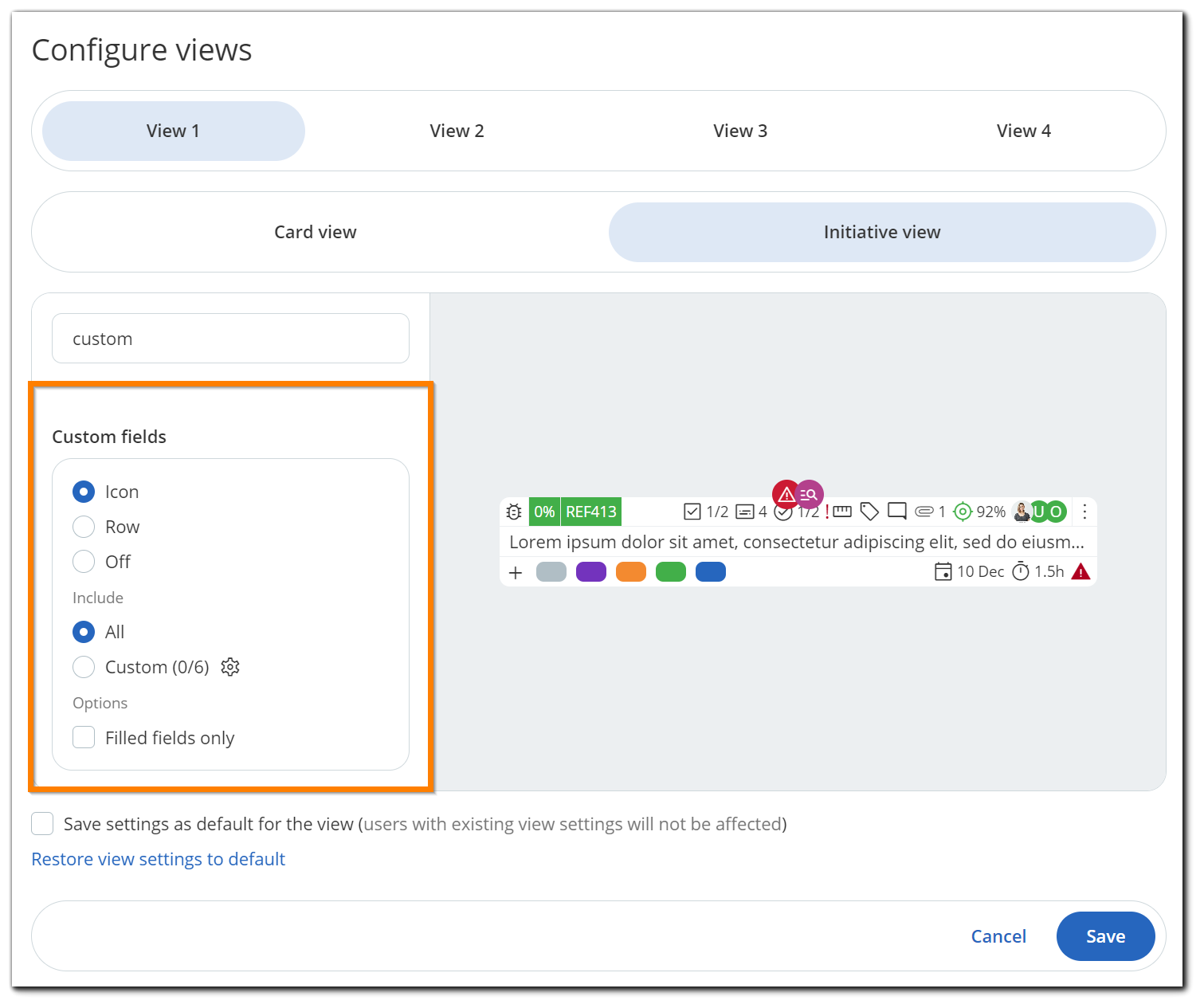 How To Configure Your Custom Fields View Businessmap Knowledge Base 7517