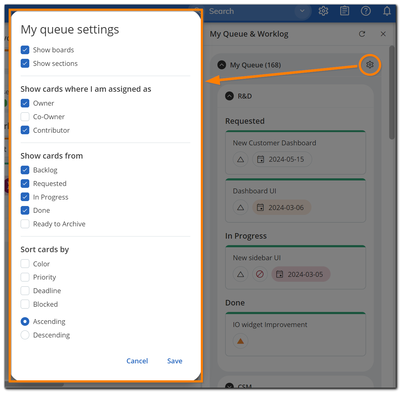 How to Make Use of the "My Queue and Worklog"? – Businessmap Knowledge Base