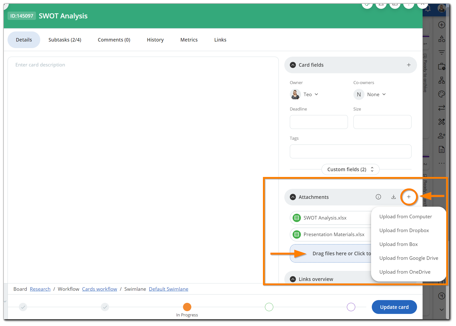 How to Attach Files to Cards in Businessmap? – Businessmap Knowledge Base