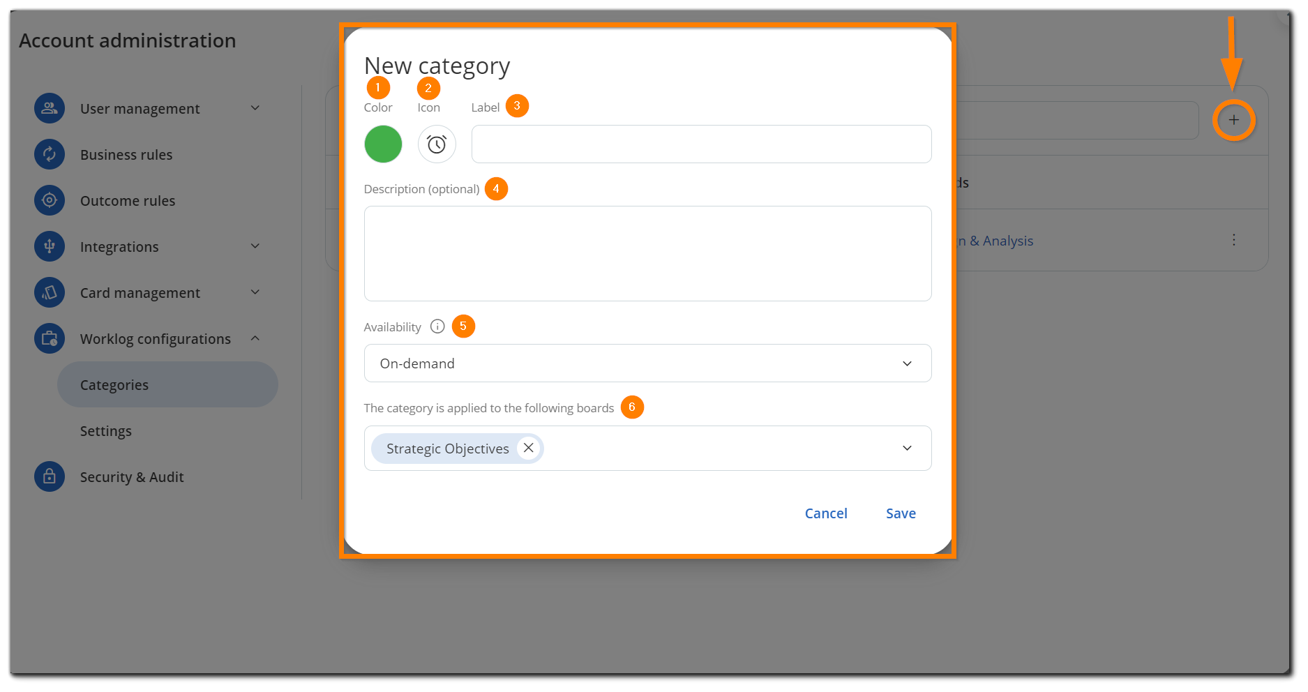 The Worklog Configurations Panel in Businessmap – Businessmap Knowledge Base
