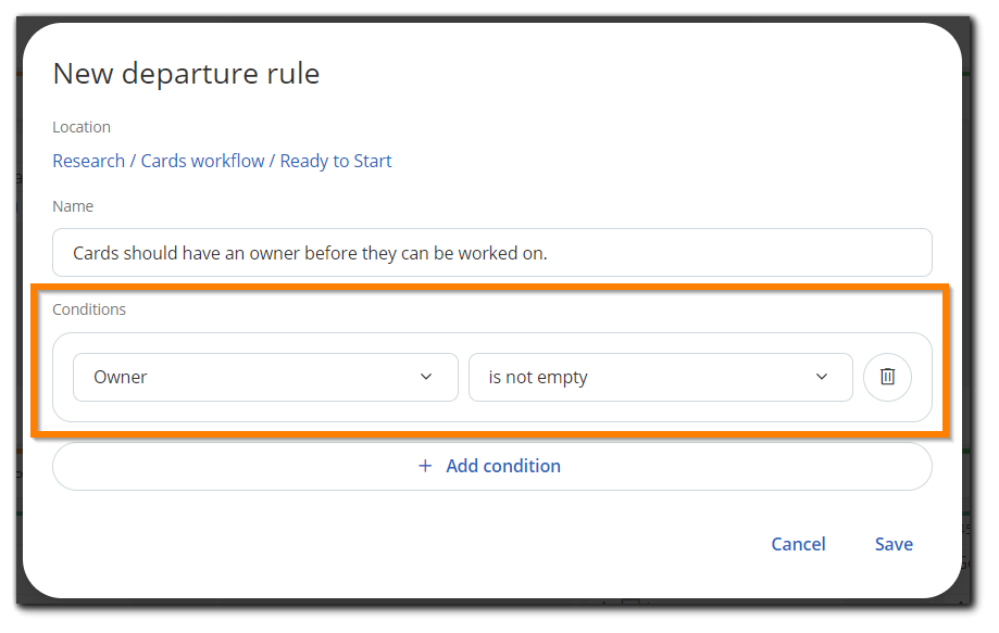 Arrival and Departure Rules – Businessmap Knowledge Base