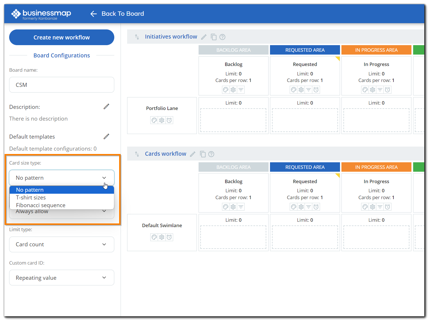 What Is Card Size and How to Configure It? – Businessmap Knowledge Base