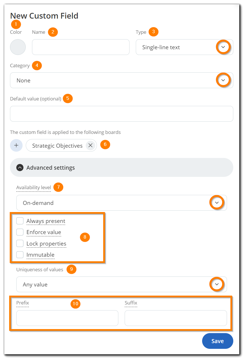 How to Create and Manage Custom Fields? – Businessmap Knowledge Base