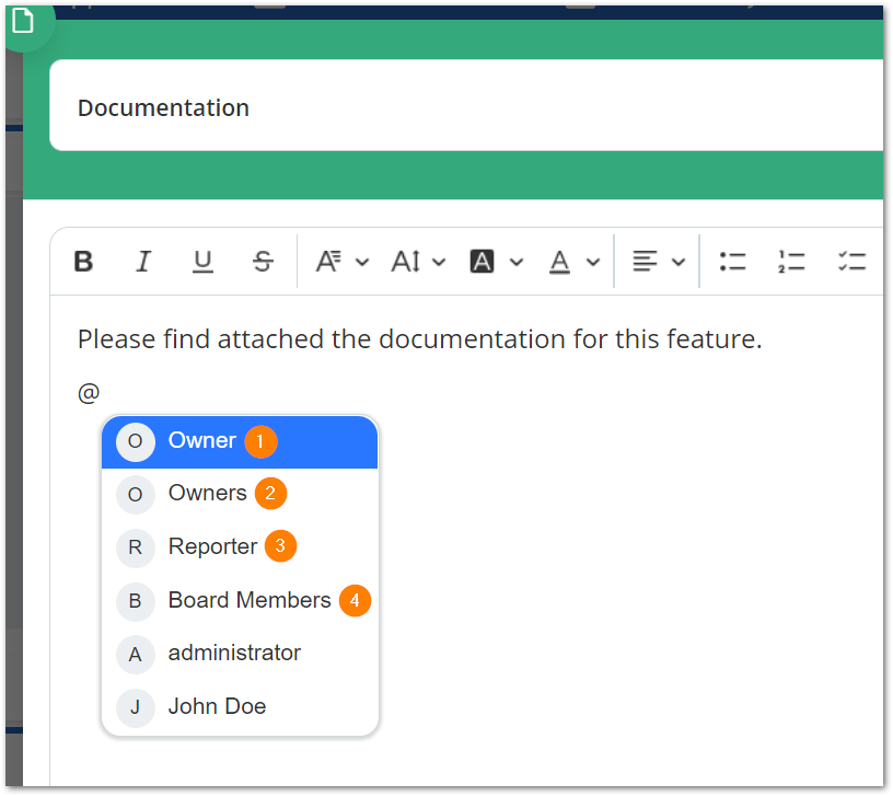 How to @Mention Users in Businessmap? – Businessmap Knowledge Base
